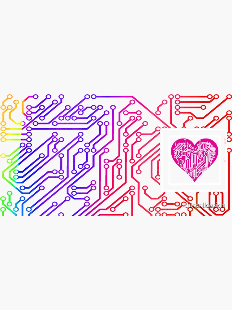 "heart with CPU Processor Circuit " Sticker for Sale by thiscalldesign ...