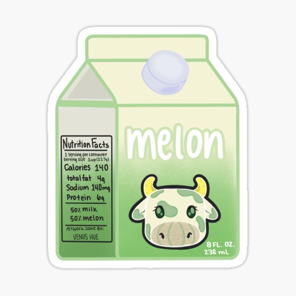 "melon milk carton" Sticker for Sale by venushuestudios | Redbubble