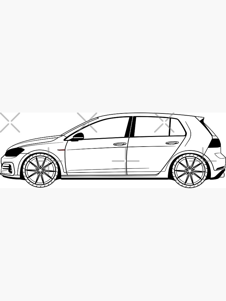 "MK7.5 Side View Vector Design." Poster for Sale by AutoGemBG | Redbubble