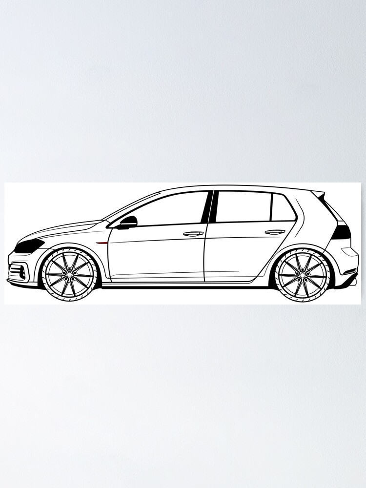 "MK7.5 Side View Vector Design." Poster for Sale by AutoGemBG | Redbubble