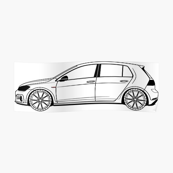 "MK7.5 Side View Vector Design." Poster for Sale by AutoGemBG | Redbubble