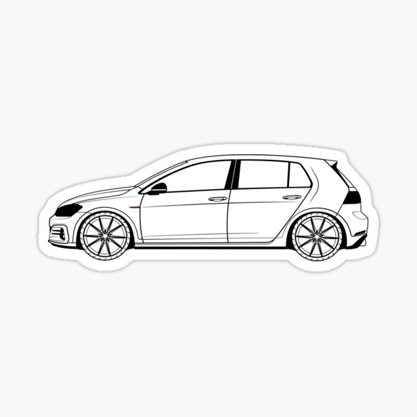 "MK7.5 Side View Vector Design." Sticker for Sale by AutoGemBG | Redbubble