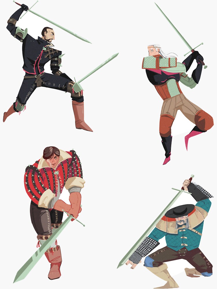 "witcher poses pack" Sticker by Carpemiro | Redbubble