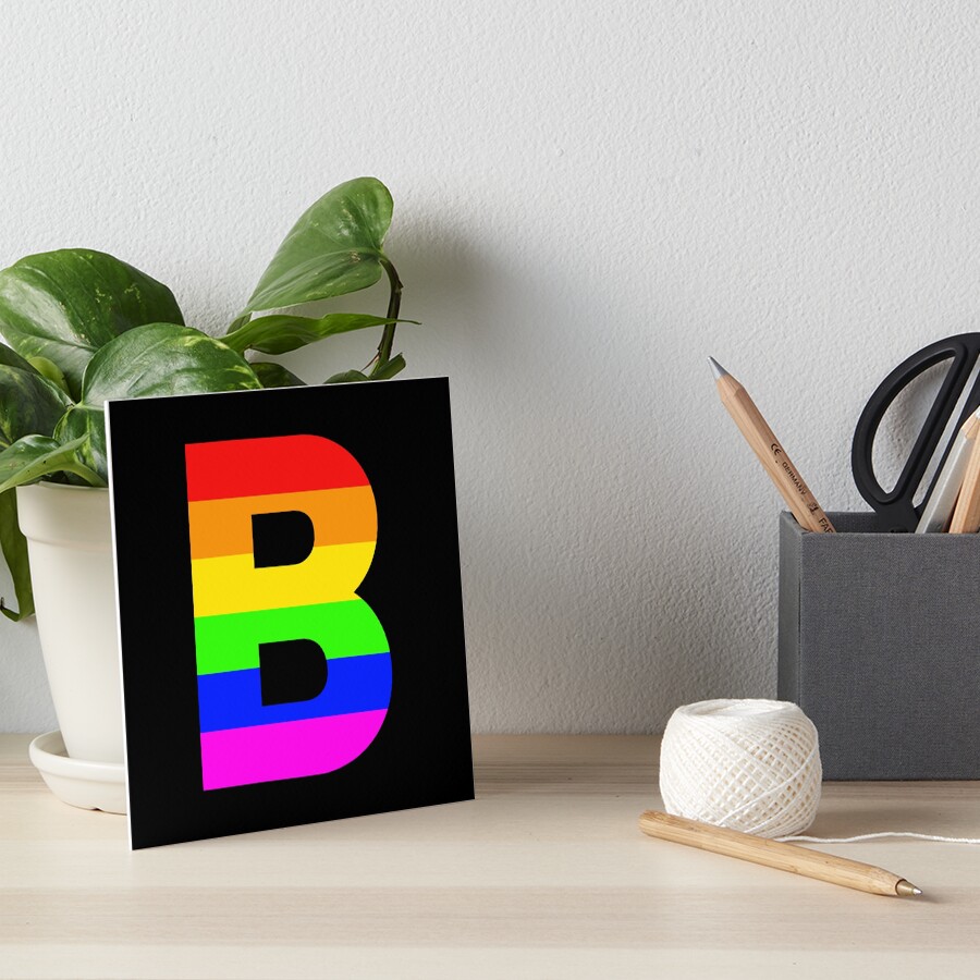 "Pride Rainbow Letter B Sticker; Letter B Sticker" Art Board Print for ...