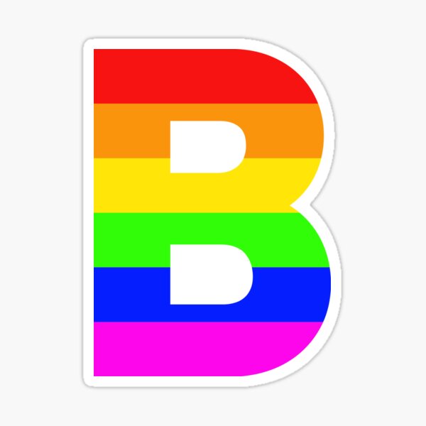 "Pride Rainbow Letter B Sticker; Letter B Sticker" Sticker for Sale by ...