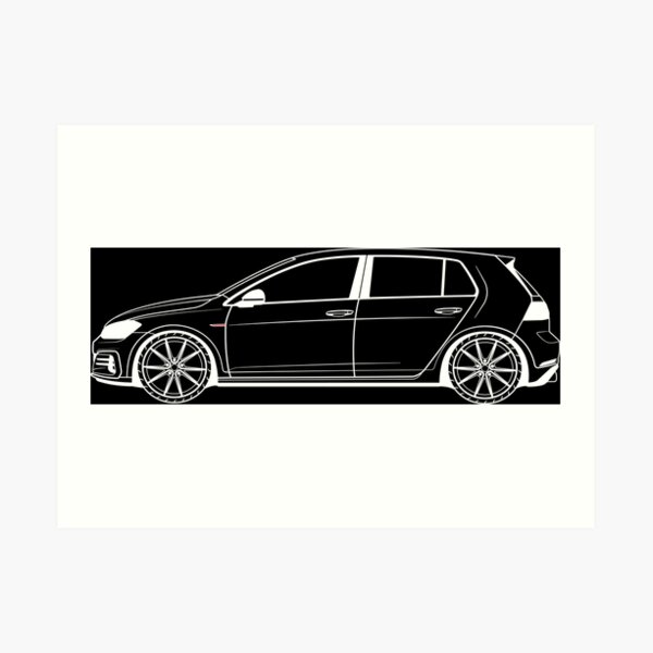 "MK7.5 Side View Vector Design" Art Print for Sale by AutoGemBG | Redbubble