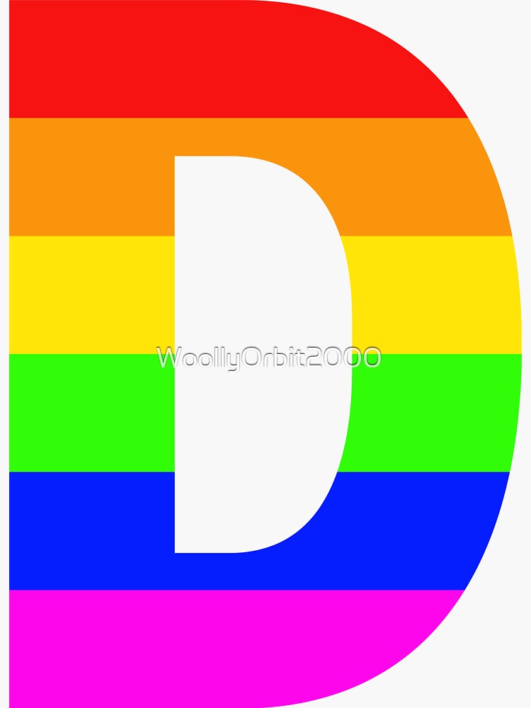 "Pride Rainbow Letter D Sticker; Letter D Sticker" Sticker for Sale by ...