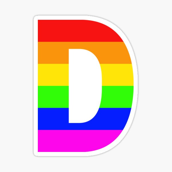 "Pride Rainbow Letter D Sticker; Letter D Sticker" Sticker for Sale by ...