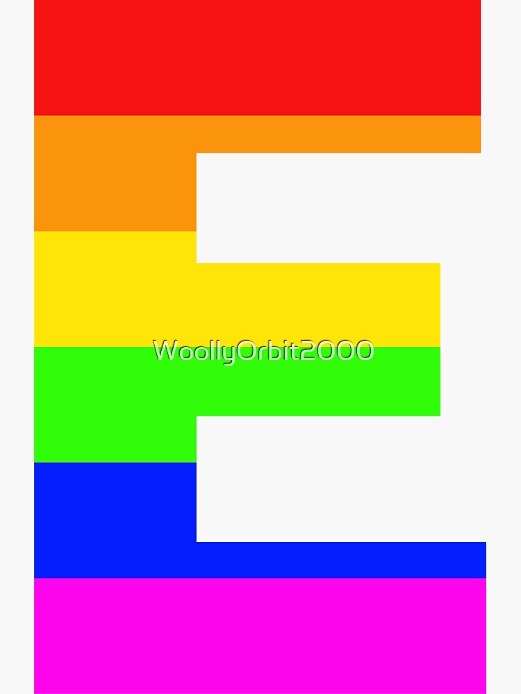 "Pride Rainbow Letter E Sticker; Letter E Sticker" Sticker for Sale by ...