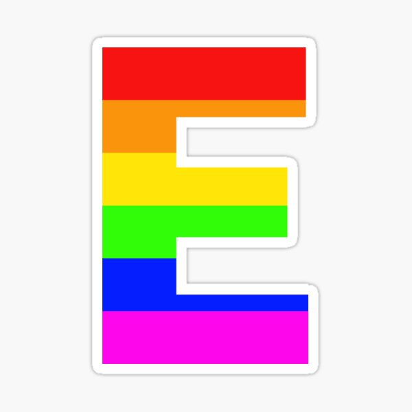 "Pride Rainbow Letter E Sticker; Letter E Sticker" Sticker for Sale by ...