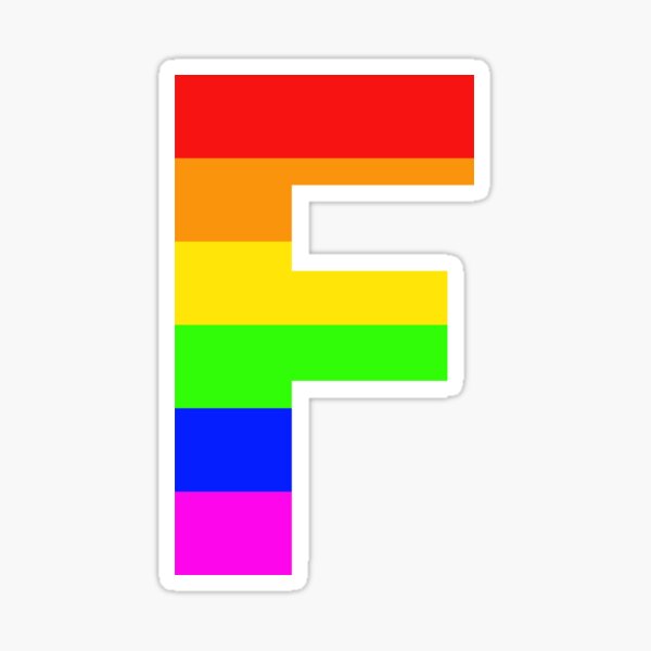 "Pride Rainbow Letter F Sticker; Letter F Sticker" Sticker for Sale by ...