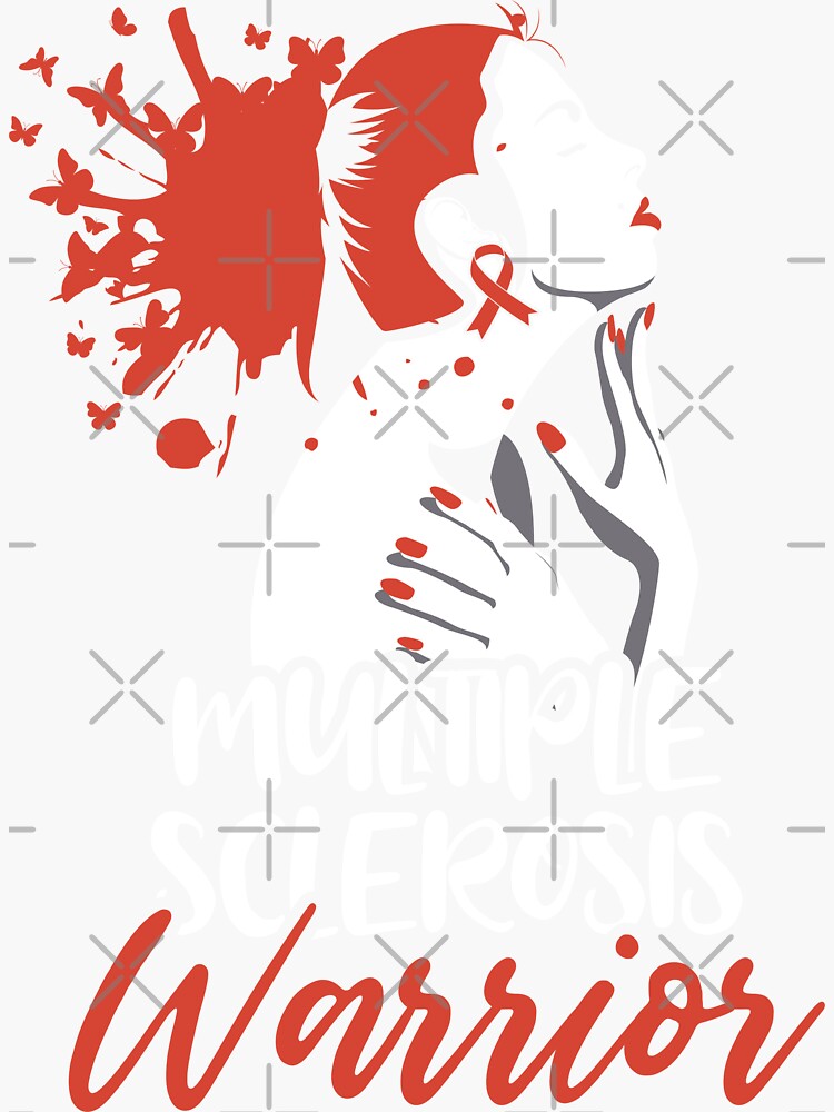 "Multiple Sclerosis Warrior Butterfly MS Awareness Ribbon" Sticker for ...
