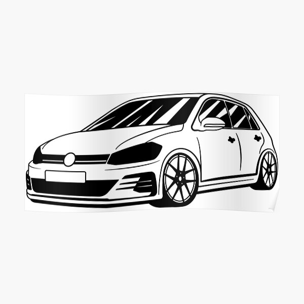 "MK7.5 Front-Side View Design" Poster for Sale by AutoGemBG | Redbubble