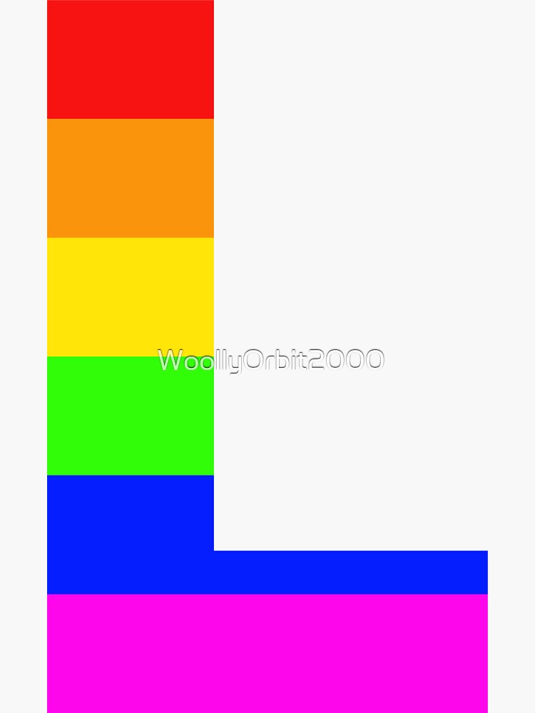 "Pride Rainbow Letter L Stickers; Letter L Sticker " Sticker for Sale ...