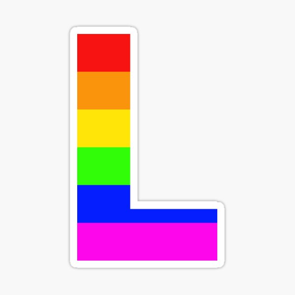 "Pride Rainbow Letter L Stickers; Letter L Sticker " Sticker for Sale ...