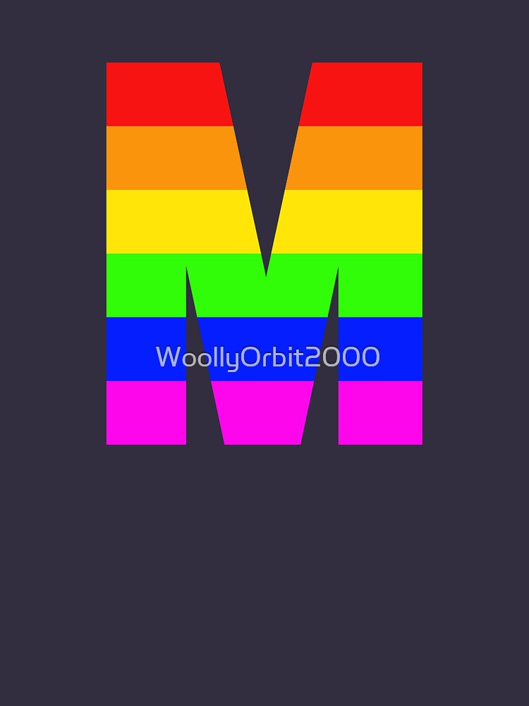 "Pride Rainbow Letter M Sticker; Letter M Sticker" T-shirt for Sale by ...