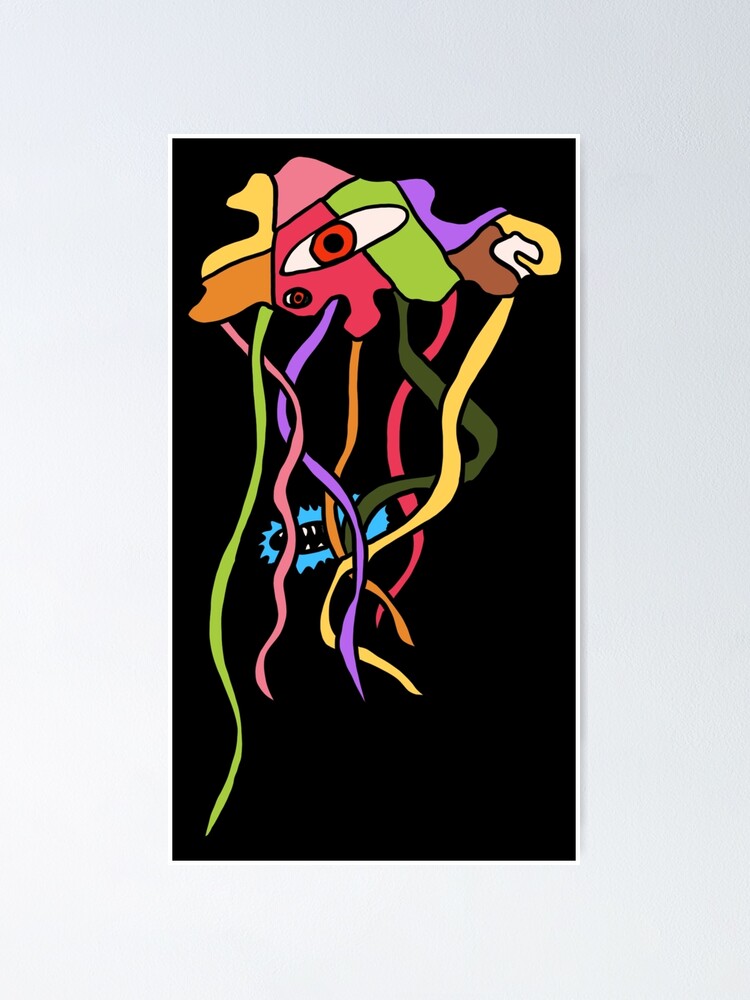 "The Patchwork Jellyfish (dark background)" Poster for Sale by ...