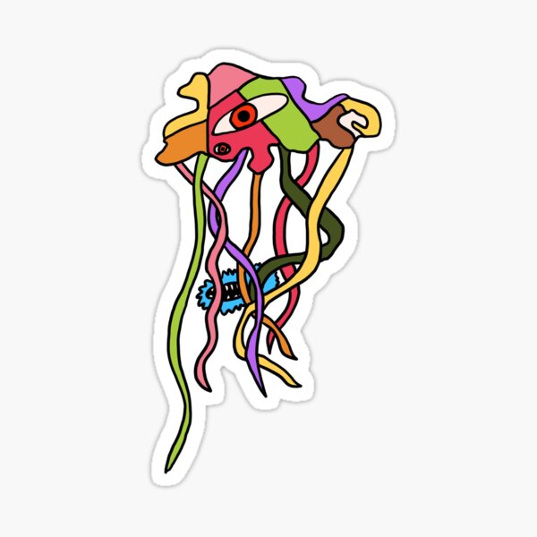 "The Patchwork Jellyfish (dark background)" Sticker for Sale by ...