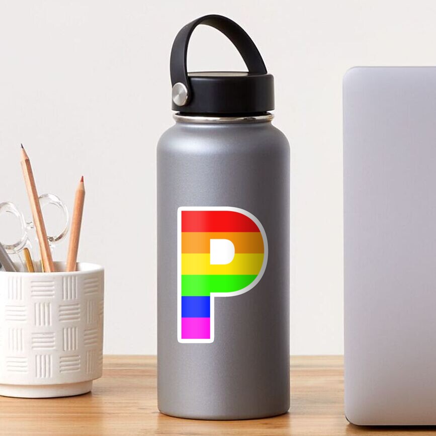 "Pride Rainbow Letter P Sticker; Letter P Sticker" Sticker for Sale by ...