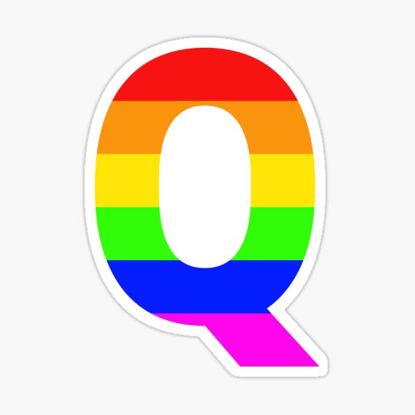 "Pride Rainbow Letter Q Sticker; Letter Q Sticker" Sticker for Sale by ...