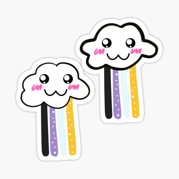 "Cute non-binary rainbowcloud design" Sticker for Sale by ...