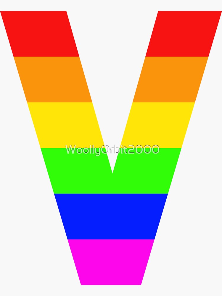 "Pride Rainbow Letter V Sticker; Letter V Sticker" Sticker for Sale by ...