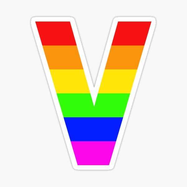 "Pride Rainbow Letter V Sticker; Letter V Sticker" Sticker for Sale by ...