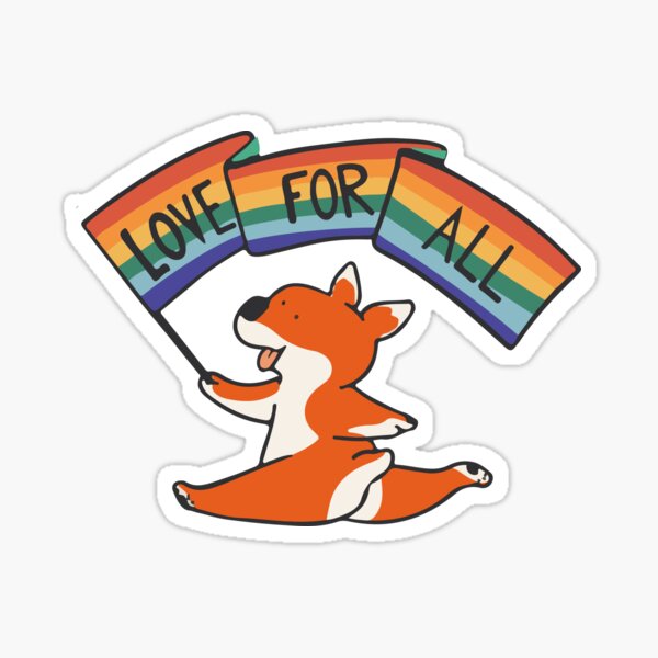 "Funny Cool fox pride love for all quote flag rainbow t-shirt design ...