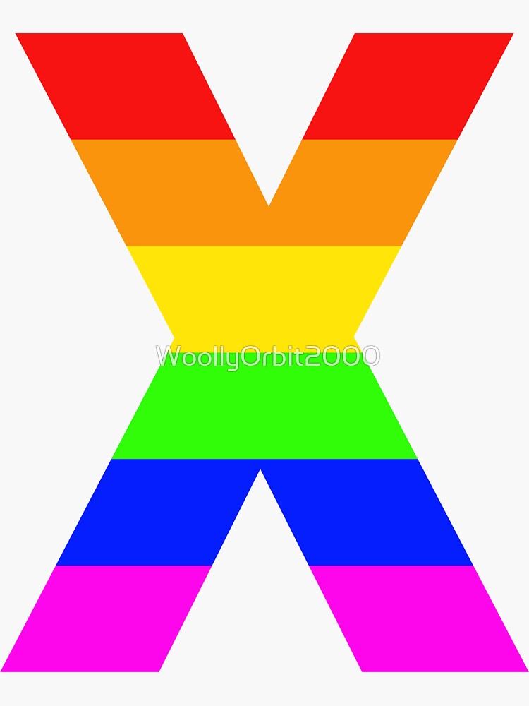 "Pride Rainbow Letter X Sticker; Letter X Sticker" Sticker for Sale by ...