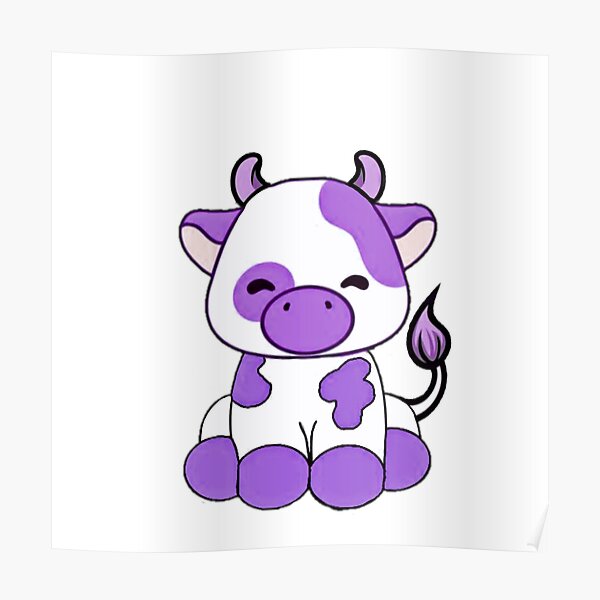 "Cute and lovely purple cow" Poster for Sale by Manarshii | Redbubble