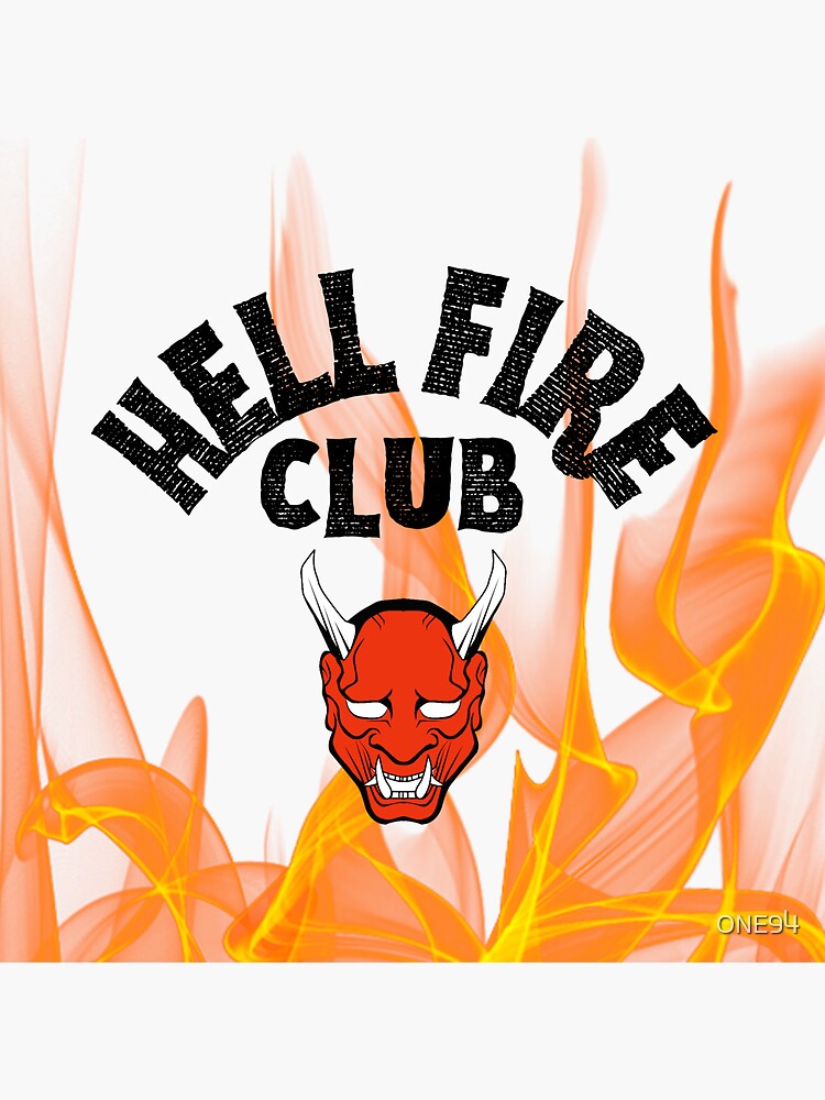 "HELLFIRE CLUB , Stranger Things 80's Style" Sticker for Sale by ONE94 ...