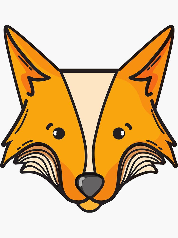 "Fox head" Sticker for Sale by AZE-Design | Redbubble