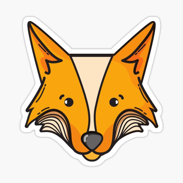 "Fox head" Sticker for Sale by AZE-Design | Redbubble