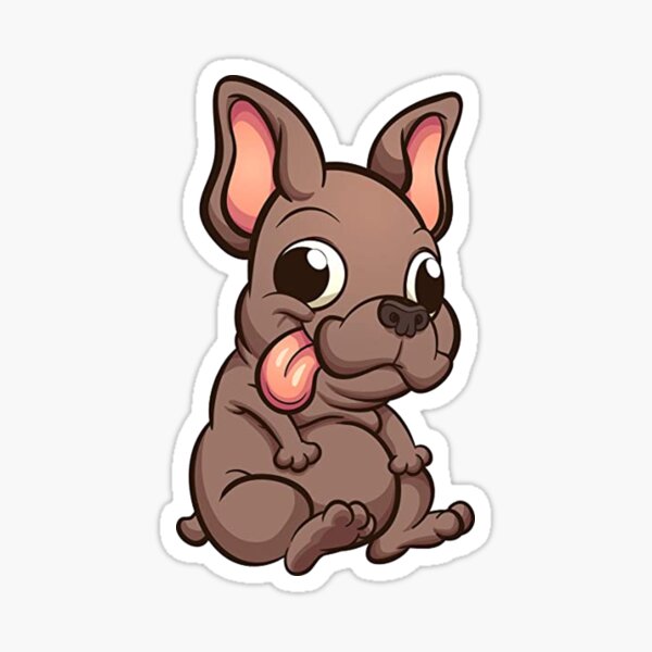 "Frenchie Cartoon" Sticker for Sale by Most-Mysterious | Redbubble