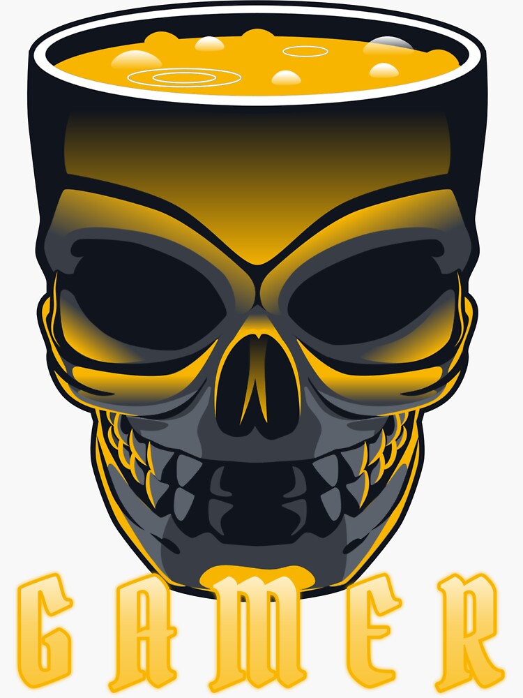 "Gamer with Skull Shaped Cauldron" Sticker for Sale by PRIVARSHU ...