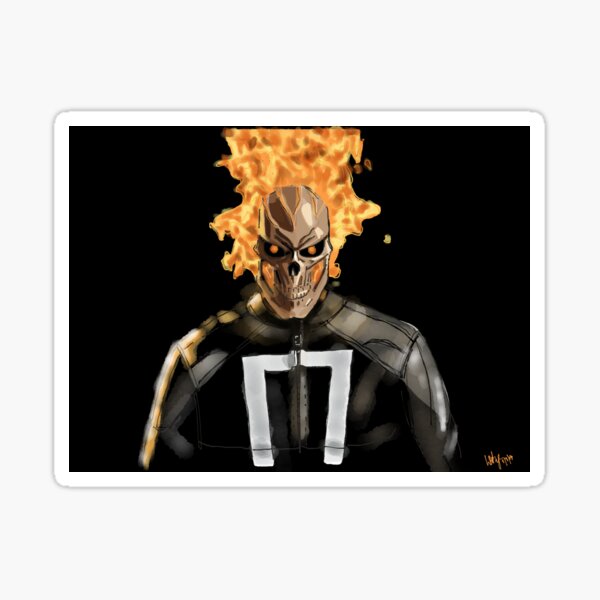 "Ghost Rider Skull Biker Sticker T-Shirt AoS Robbie Reyes by ...