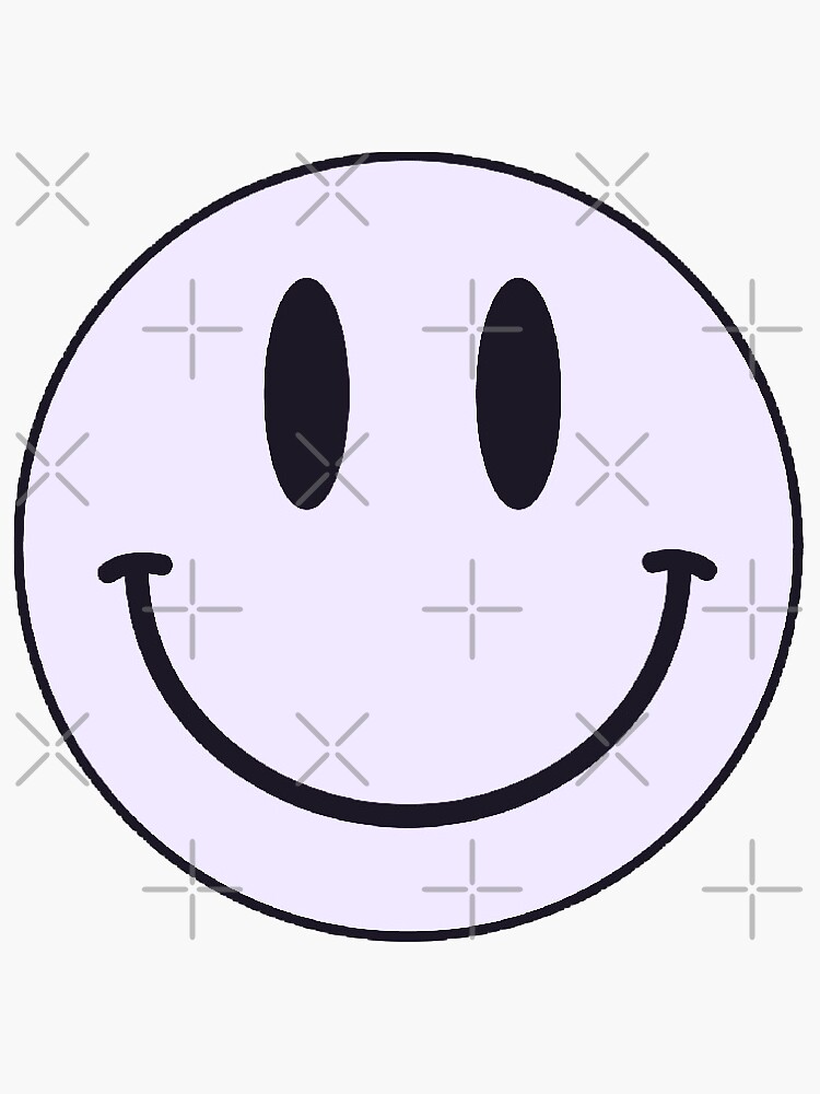 "light periwinkle happy face" Sticker for Sale by EMXEdesigns | Redbubble