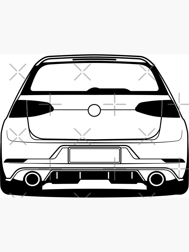 "MK7.5 Rear View Vector Design" Poster for Sale by AutoGemBG | Redbubble