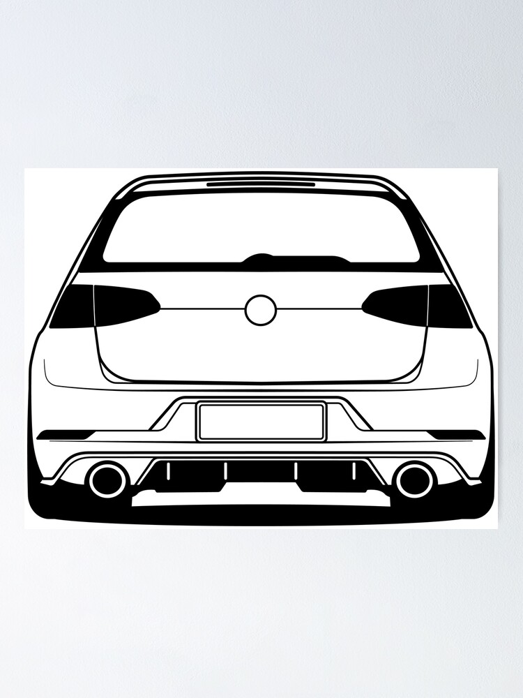 "MK7.5 Rear View Vector Design" Poster for Sale by AutoGemBG | Redbubble