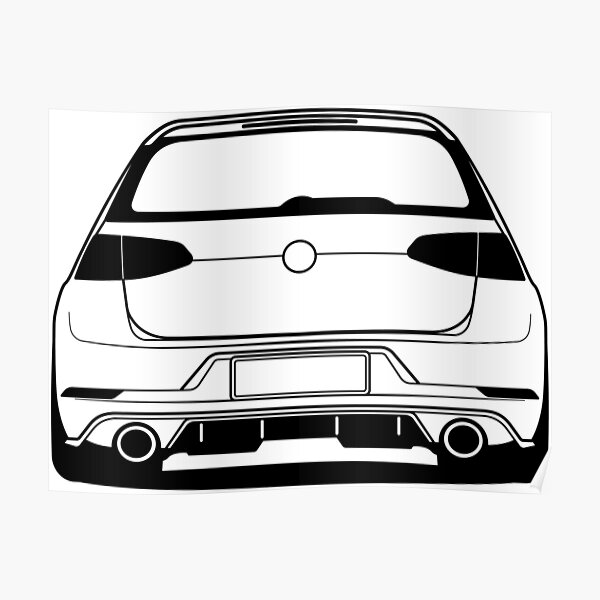 "MK7.5 Rear View Vector Design" Poster for Sale by AutoGemBG | Redbubble