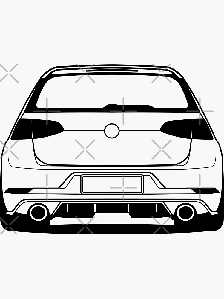 "MK7.5 Rear View Vector Design" Sticker for Sale by AutoGemBG | Redbubble