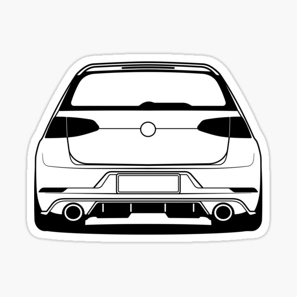 "MK7.5 Rear View Vector Design" Sticker for Sale by AutoGemBG | Redbubble
