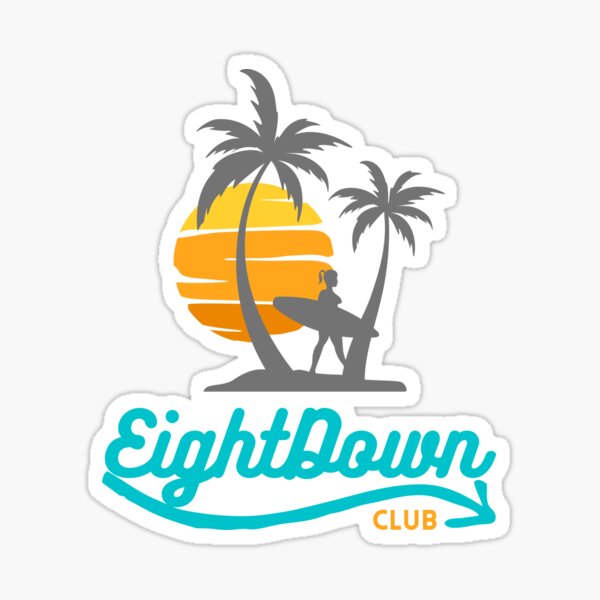 "EIGHT DOWN CLUB SUNSET" Sticker for Sale by MIRYCO | Redbubble