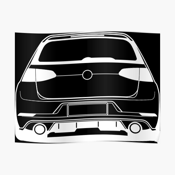 "MK7.5 Rear View Vector Design" Poster for Sale by AutoGemBG | Redbubble