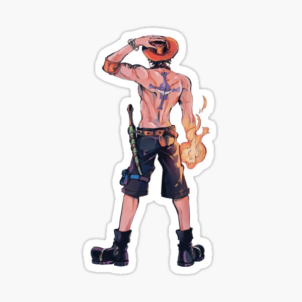 "Portgas D. Ace one piece " Sticker for Sale by Elyonkoo | Redbubble