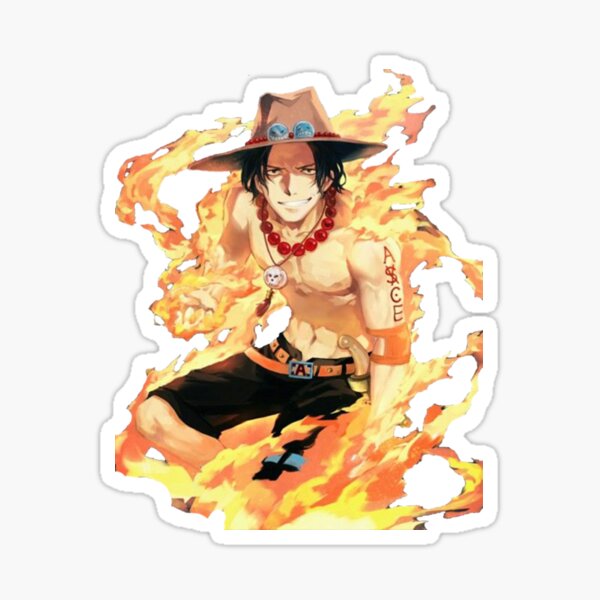 "Portgas D. Ace one piece " Sticker for Sale by Elyonkoo | Redbubble