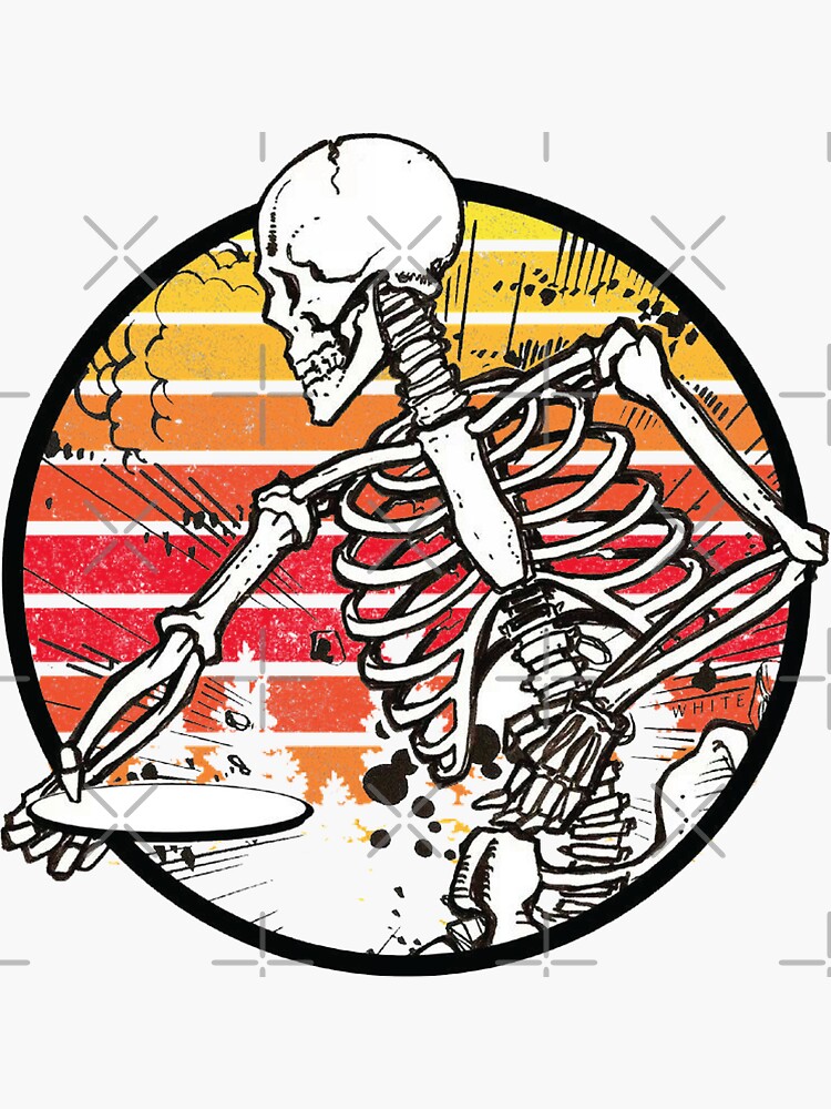 "Vintage Retro Disc Golf Skeleton Flying Disc" Sticker for Sale by ...