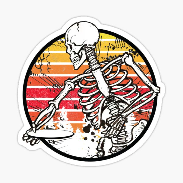 "Vintage Retro Disc Golf Skeleton Flying Disc" Sticker for Sale by ...