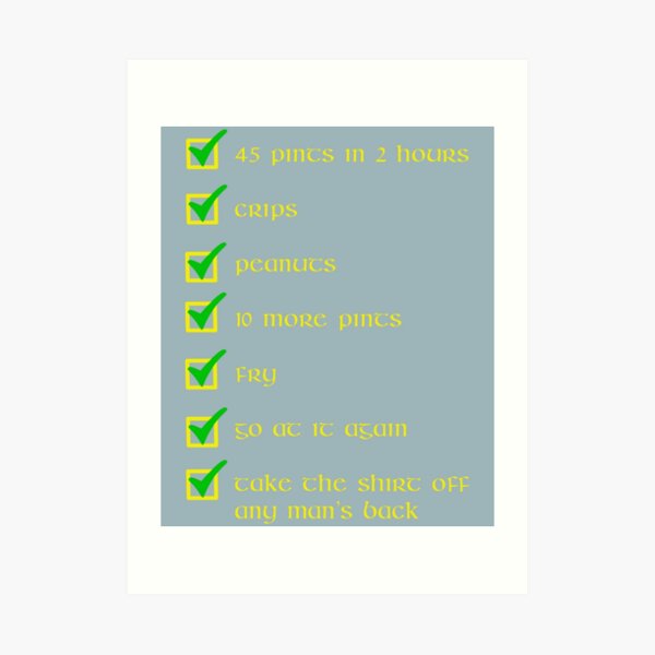 "Paddy Losty Pintman Checklist " Art Print for Sale by LavoieSSwati ...