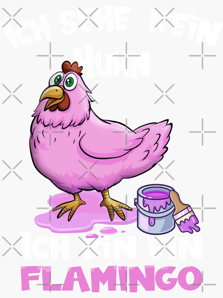 "Flamingo pink chicken cartoon" Sticker for Sale by sbachstroem | Redbubble